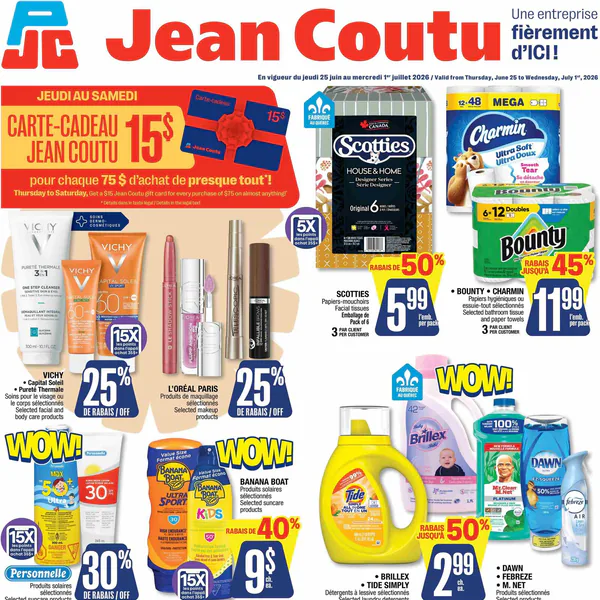 📬 Circulaire Jean Coutu du 25 juin au 1 juillet 2026
